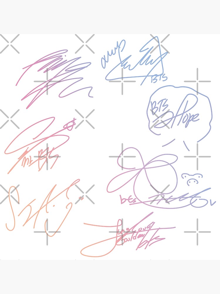 "BTS GROUP SIGNATURES" Poster by imgoodimdone | Redbubble