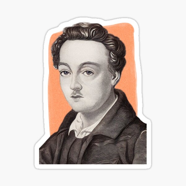 "German Dramatist Georg Büchner - orange - illustration " Sticker for ...