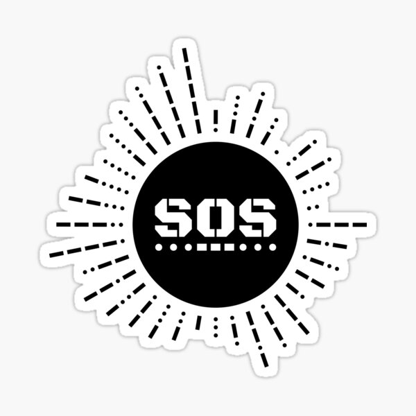 "SOS Morse Code Distress Signal" Sticker for Sale by AnnSign | Redbubble