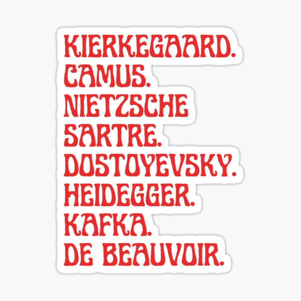 " Existentialist | Existential Philosophers" Sticker for Sale by ...