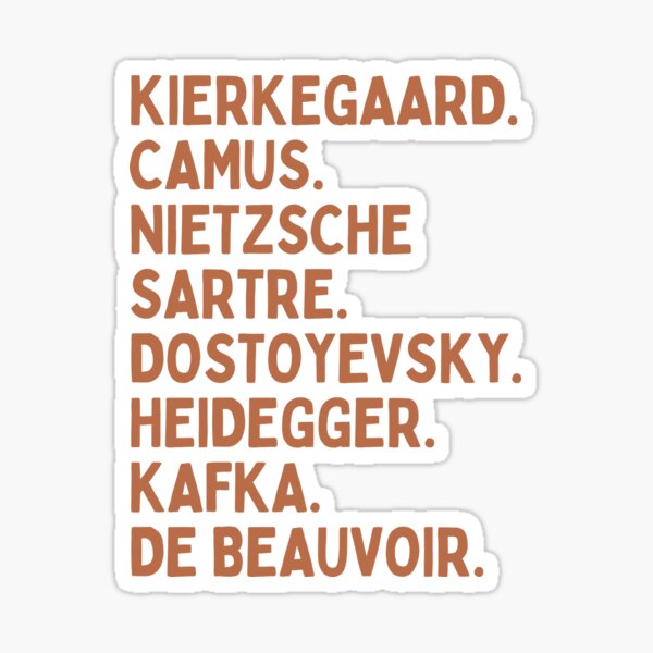 "Existentialist | Philosophers" Sticker for Sale by festivalzone ...