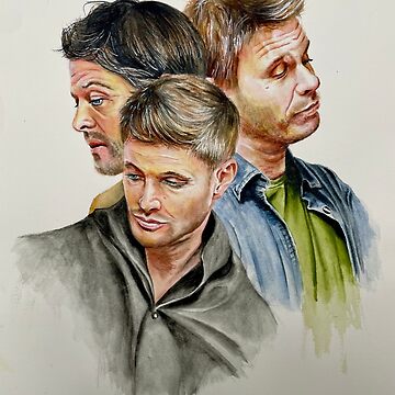 "Dean, Cas, Lucifer: Light version" Sticker for Sale by sidewinder-art ...