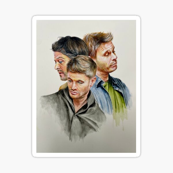 "Dean, Cas, Lucifer: Light version" Sticker for Sale by sidewinder-art ...