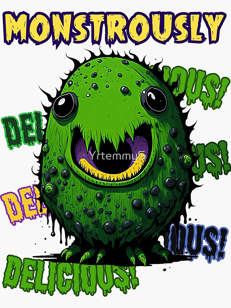 "Horrorocado | Scary Avocado | Monster Avocado" Sticker for Sale by ...