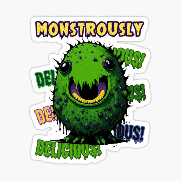 "Horrorocado | Scary Avocado | Monster Avocado" Sticker for Sale by ...