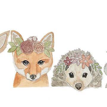 "Forest Friends" Sticker for Sale by boberweiser | Redbubble