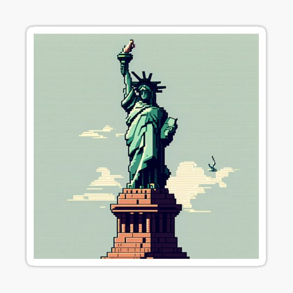 "the Statue of Liberty in pixel art" Sticker for Sale by AI-G-I ...