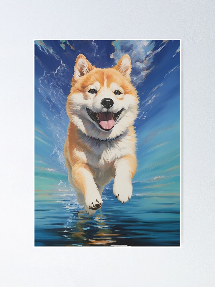 "Japanese Akita Dog Painting" Poster for Sale by Steven Coman | Redbubble