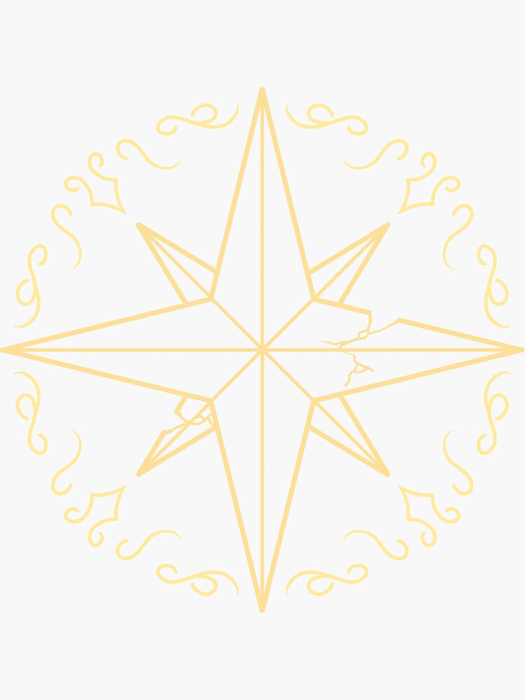 "Compass Rose (Gold Etching)" Sticker for Sale by Eden Reed | Redbubble