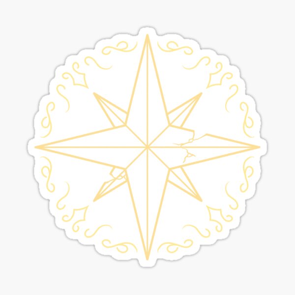 "Compass Rose (Gold Etching)" Sticker for Sale by Eden Reed | Redbubble
