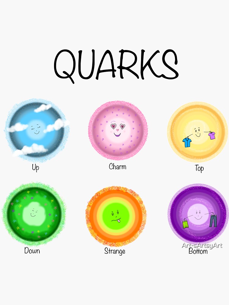 "Quarks" Sticker for Sale by Art-sArtsyArt | Redbubble