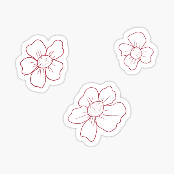 "Red Flowers" Sticker by RebeccaRapp | Redbubble