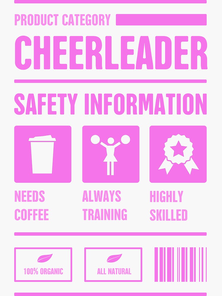 "Safety Information | Funny Cheerleading Cheerleader" Sticker by ...