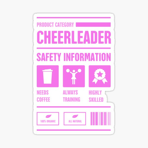 "Safety Information | Funny Cheerleading Cheerleader" Sticker by ...