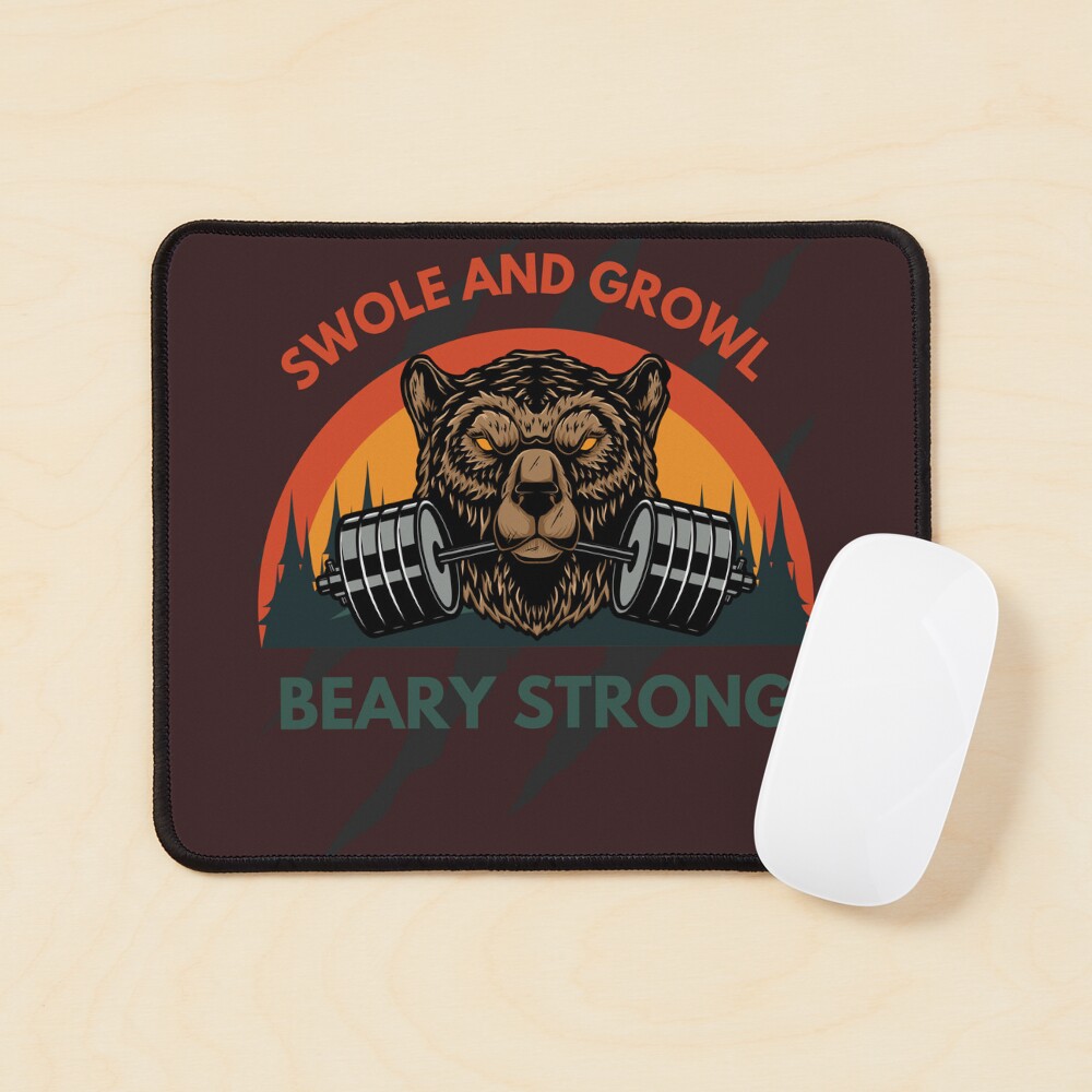 "Swole and Growl - Beary Strong " Sticker for Sale by Rising Wolf ...