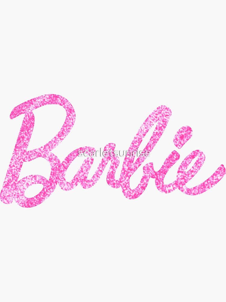 "Hot Pink Sparkly Cursive Barbie" Sticker for Sale by scarletsunrise ...