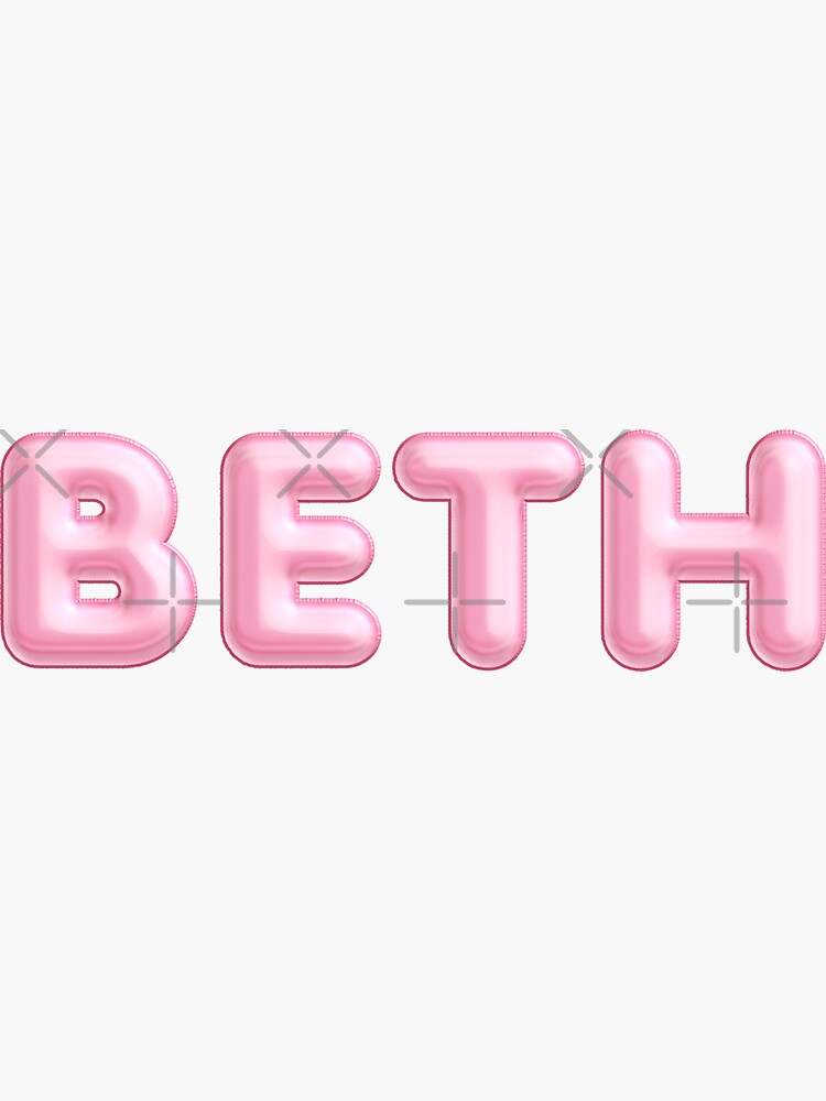 "Balloon Foil 3D | Beth Name Label " Sticker for Sale by NafilNafiz ...