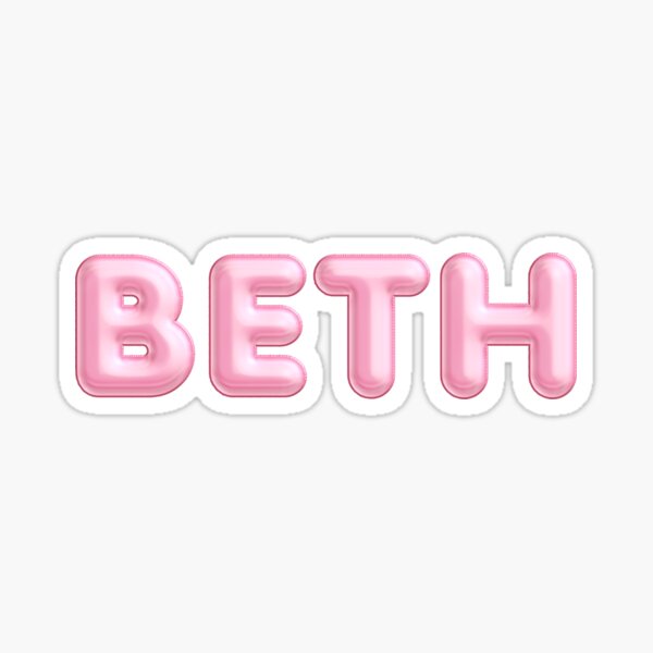 "Balloon Foil 3D | Beth Name Label " Sticker for Sale by NafilNafiz ...
