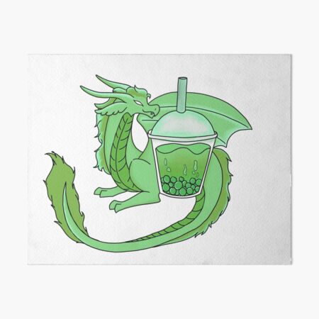 "Matcha Dragon with Matcha Boba" Art Board Print for Sale by galaxy ...