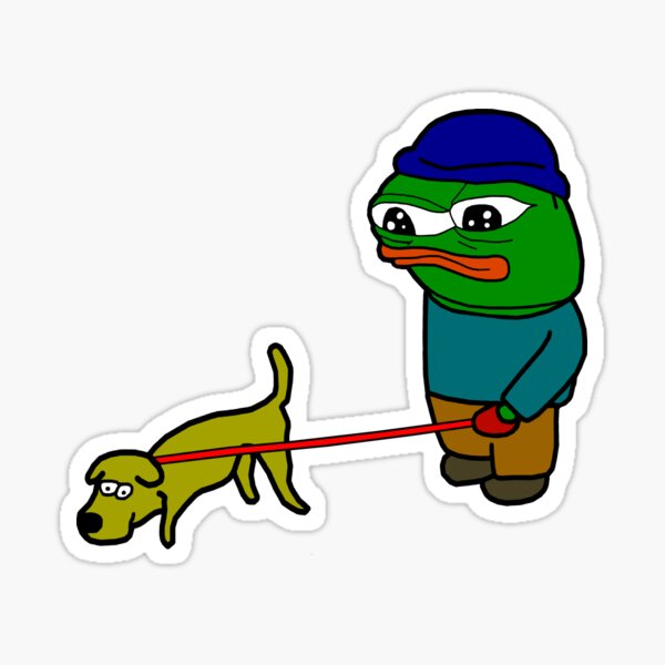 "Apu Walking Dog Pepe" Sticker for Sale by Slav-Art | Redbubble