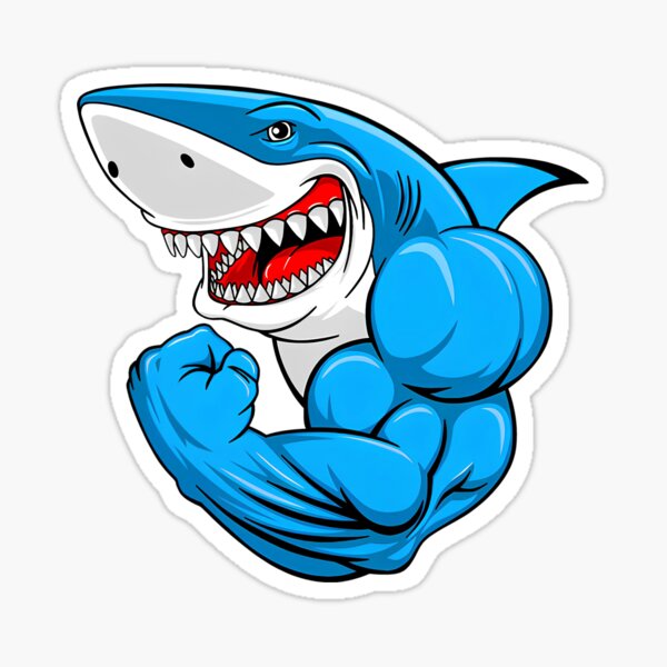 "Strong Blue Shark" Sticker for Sale by SoldierBroll86 | Redbubble
