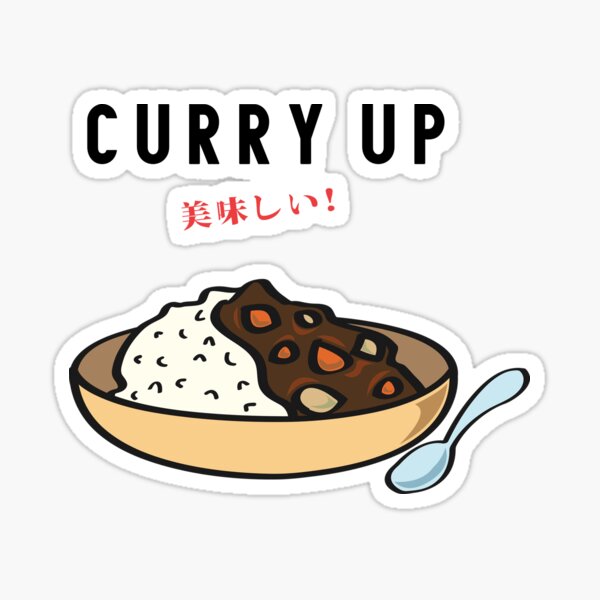 "Japanese Cute Rice Curry, Funny Kawaii Anime, Delicious Food / Black ...