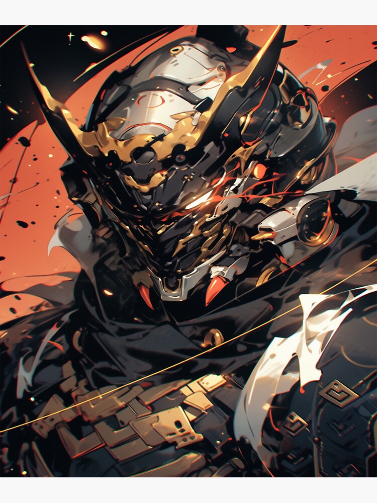 "Armored Samurai - Rage" Sticker for Sale by Splatter-arts | Redbubble