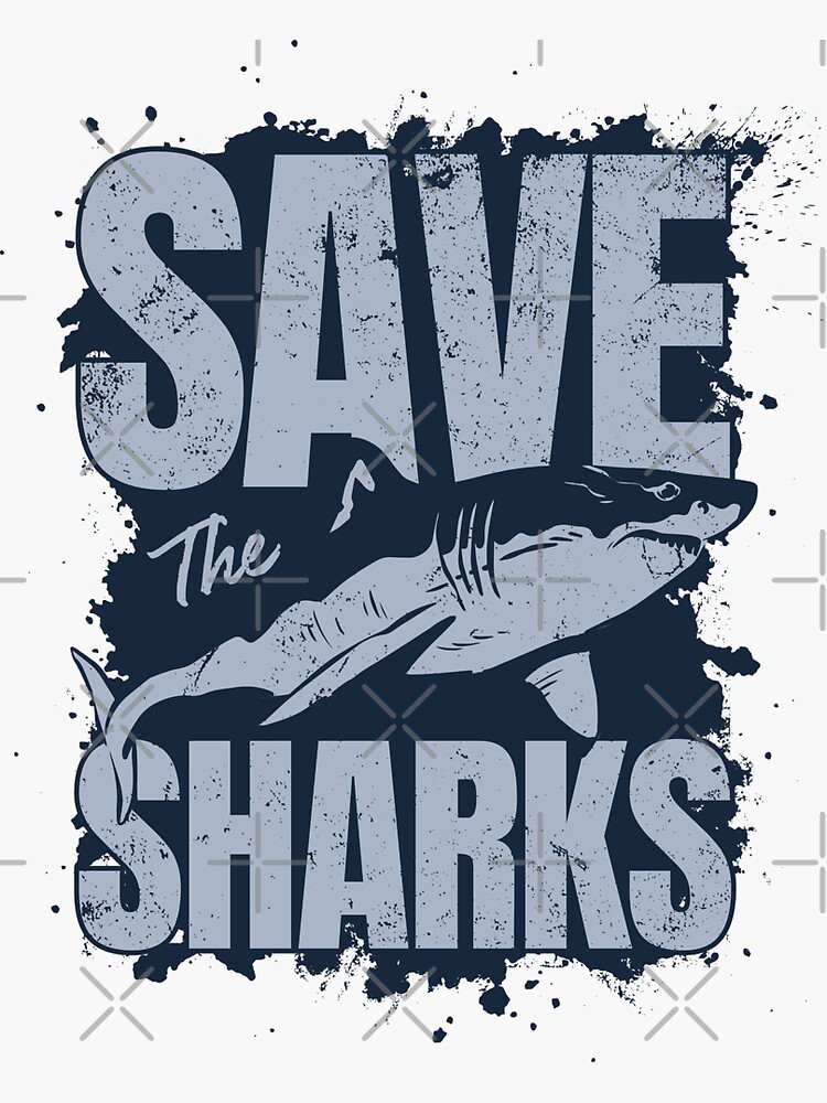"Save the sharks" Sticker by addict2reading | Redbubble