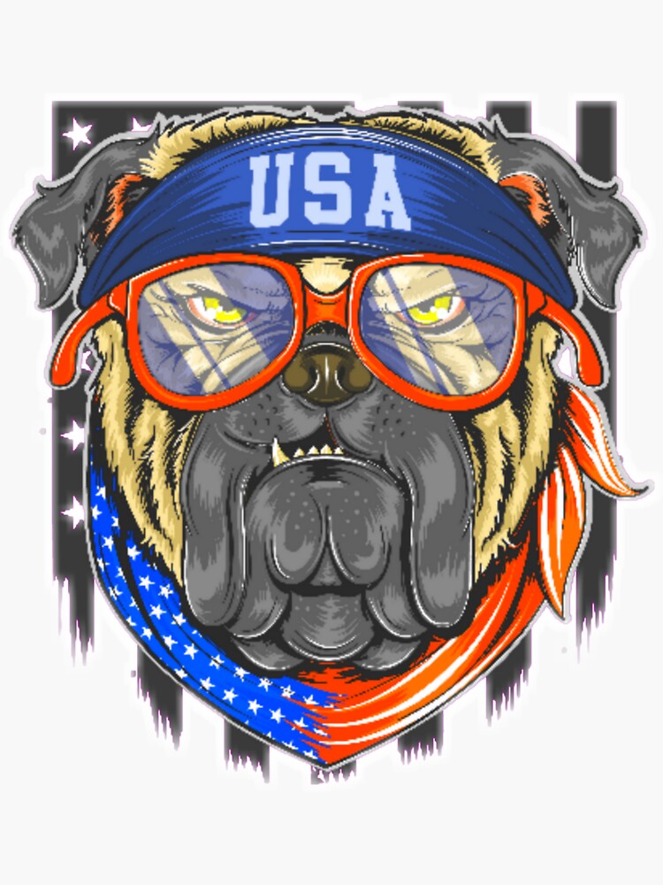 "Masculine dog of America " Sticker for Sale by illustomaker9 | Redbubble