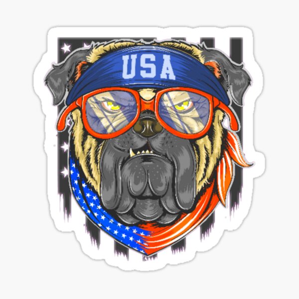 "Masculine dog of America " Sticker for Sale by illustomaker9 | Redbubble