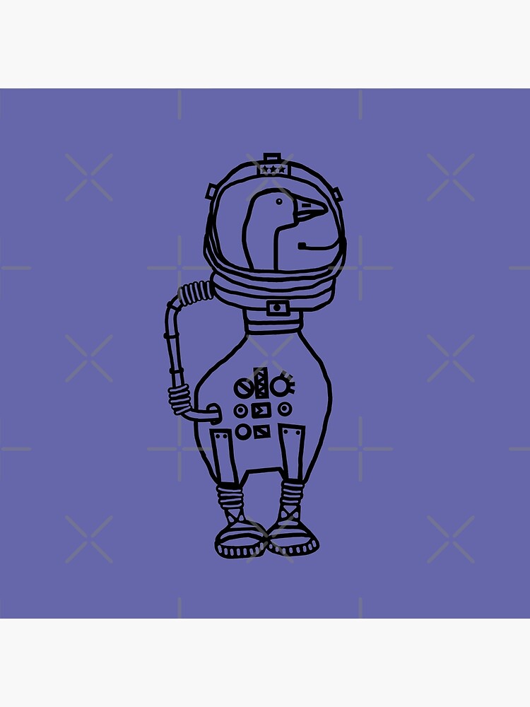 "Sci Fi Astronaut Space Goose Line Drawing" Art Board Print for Sale by ...