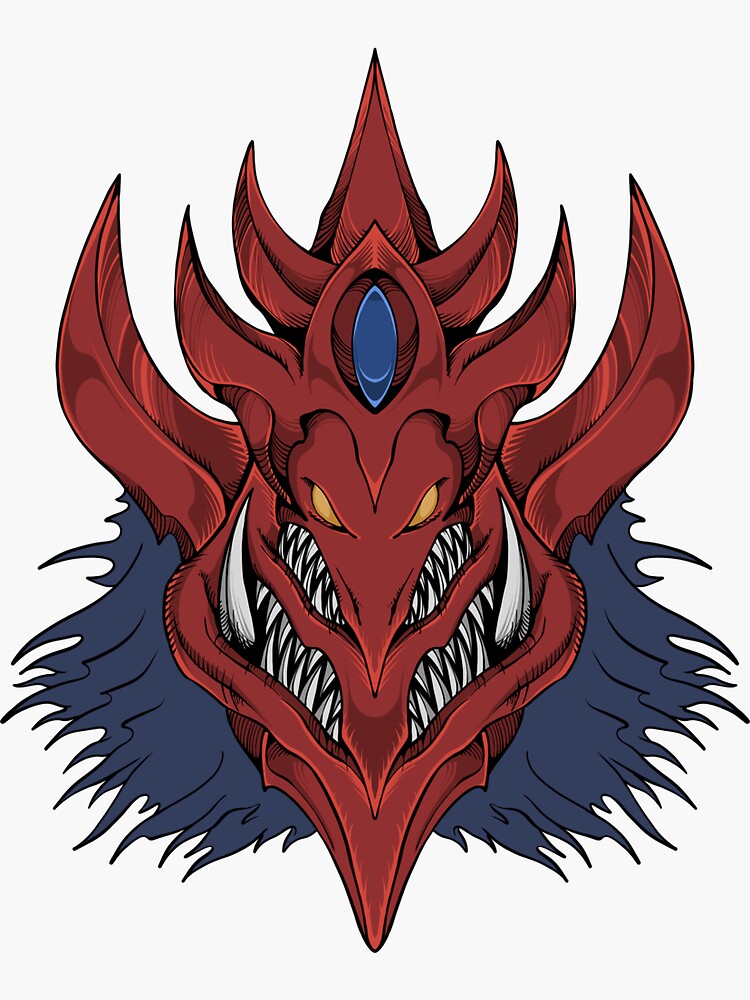 "Slifer sky dragon face" Sticker for Sale by atom1 | Redbubble