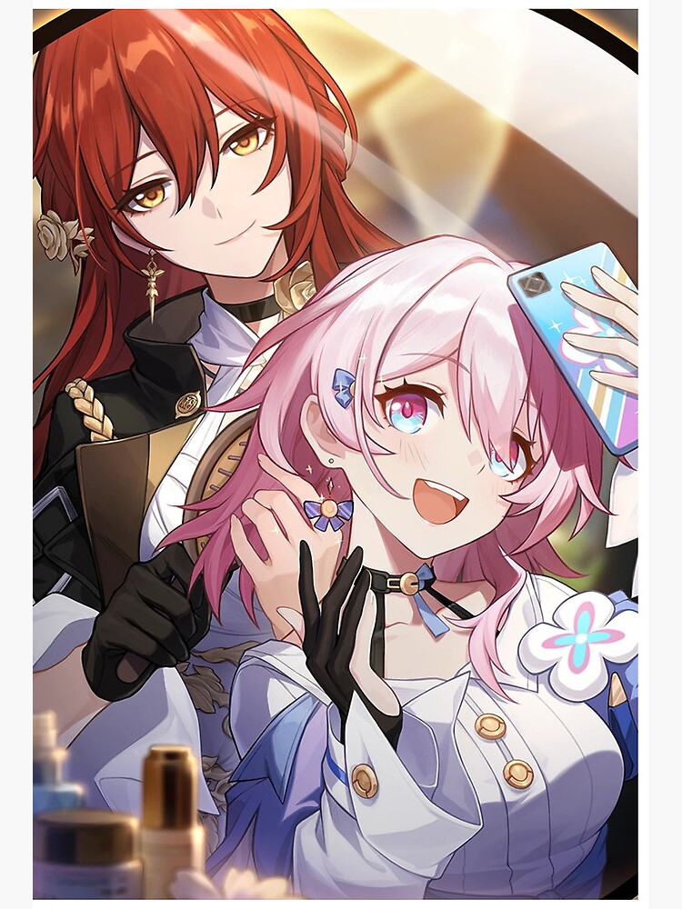 "Cute Honkai Star Rail Cute Himeko and March 7th" Art Board Print for ...