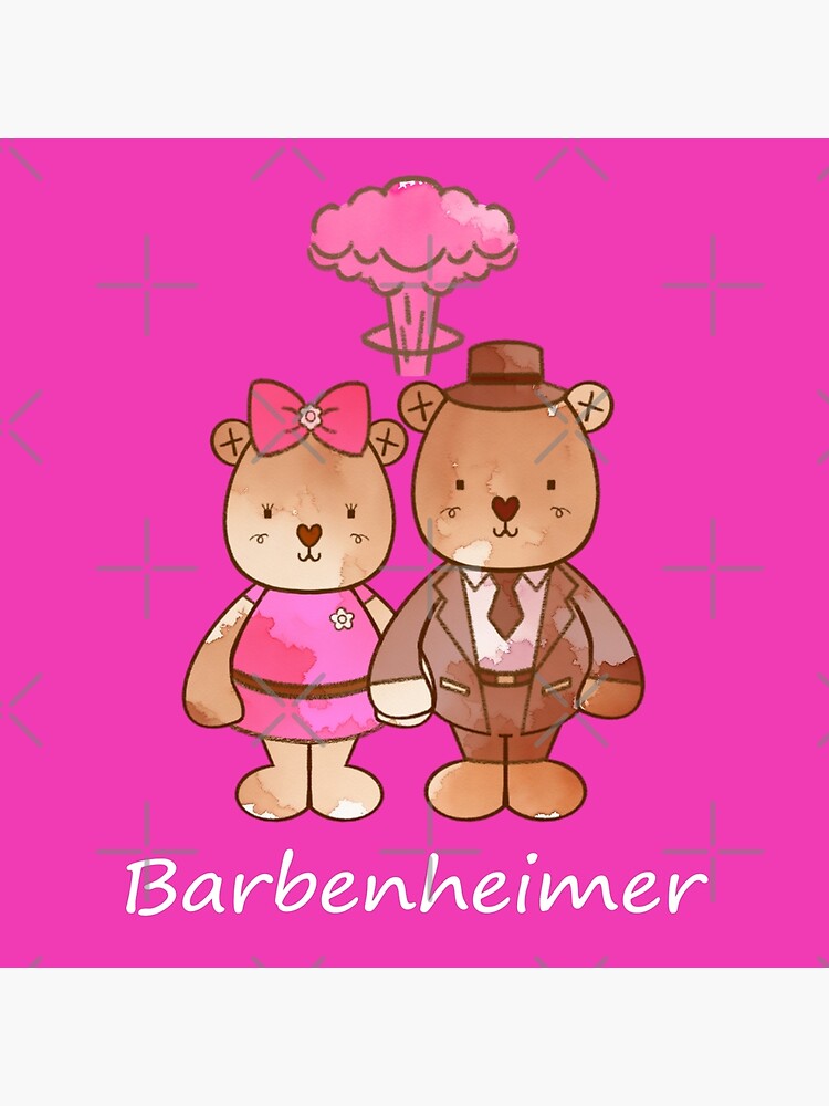 "Barbenheimer Bear Watercolor, Barbie, Oppenheimer, Movies Memes, Hot ...