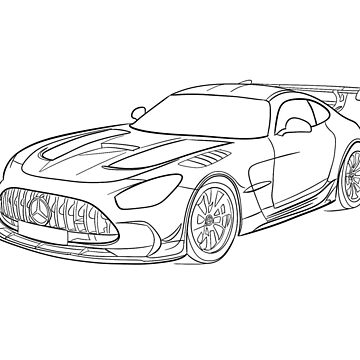 "AMG GT Black Series Line Sketch" Art Print for Sale by awusnow | Redbubble