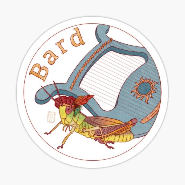 "Cricket Bard" Sticker for Sale by The Luckless Rat | Redbubble