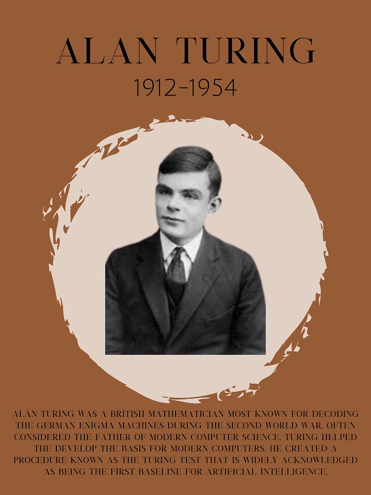"Alan Turing Math Classroom Poster" Sticker for Sale by mainstmaggie ...