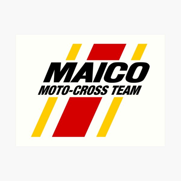 "MAICO Moto-Cross Team Graphic w Red & Yellow Stripes" Art Print for ...