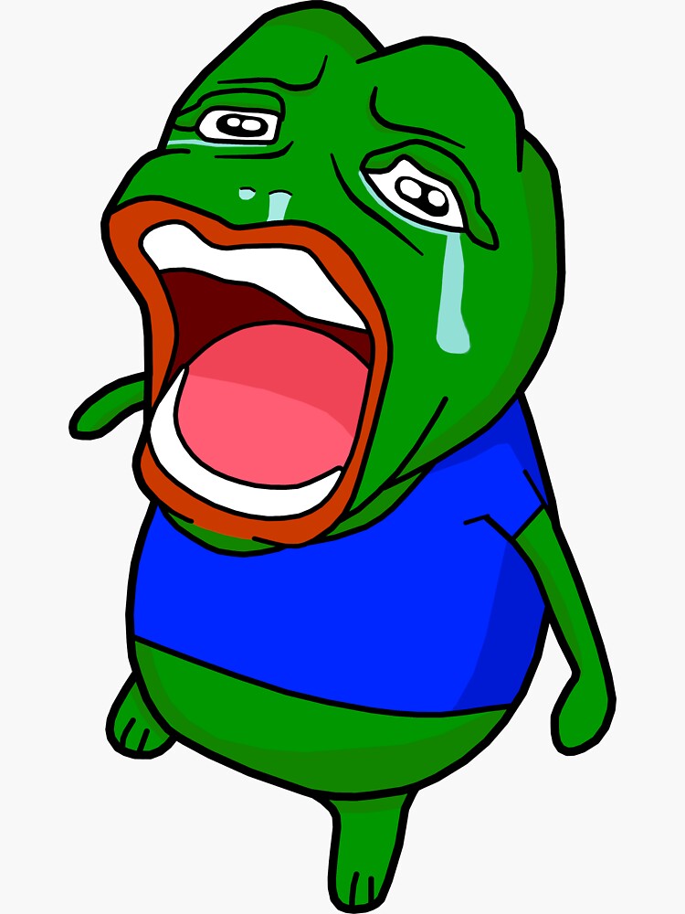 "Sobbing Pepe Crying" Sticker for Sale by Slav-Art | Redbubble