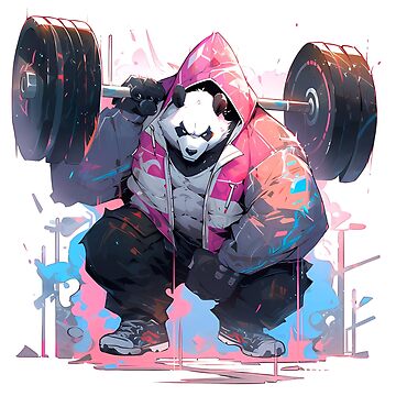 " Muscular Panda bear exercising " Sticker for Sale by HSNshop | Redbubble