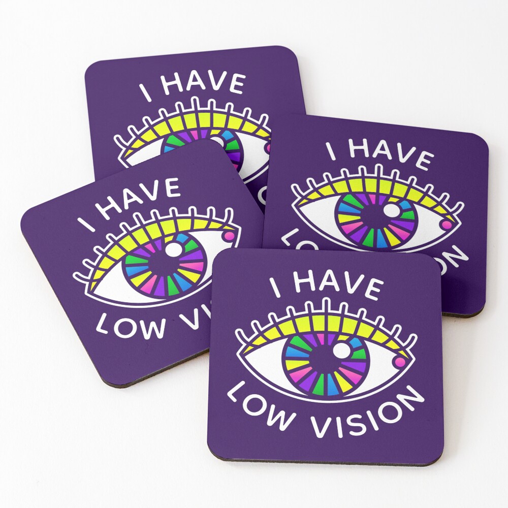 "I Have Low Vision Visually Impaired Blind Eyeball Retro" Sticker for ...