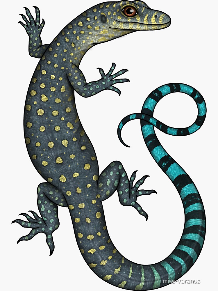 "Blue-tailed Monitor" Sticker for Sale by miss-varanus | Redbubble
