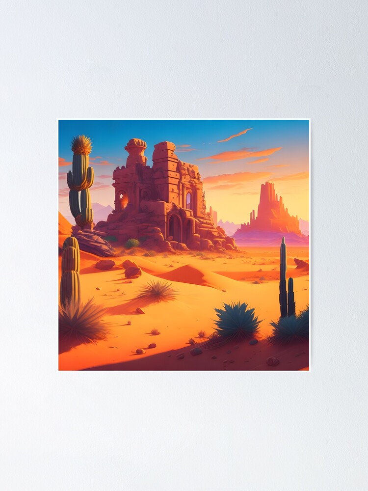 "Desert illustration Drawing" Poster for Sale by imabbasanwar | Redbubble