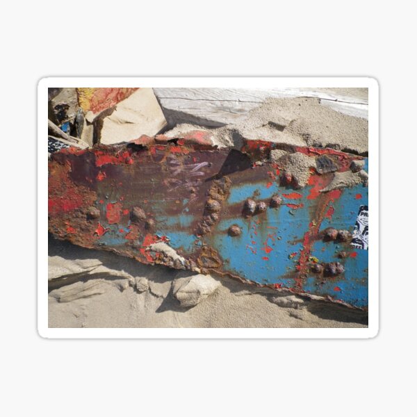 "SHIPWRECK RUSTING METAL ABSTRACT COLLAGE" Sticker for Sale by RTWBArt ...