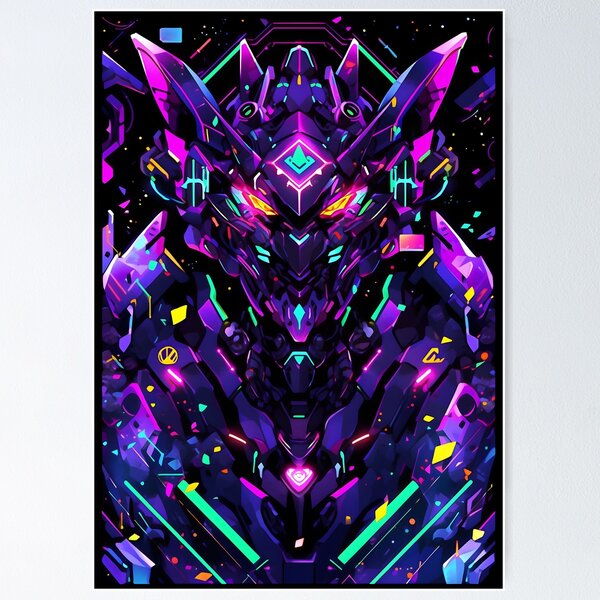 "Blacklight Anime Mecha Fluorescent Glow : A Cyber Neon Fusion of ...