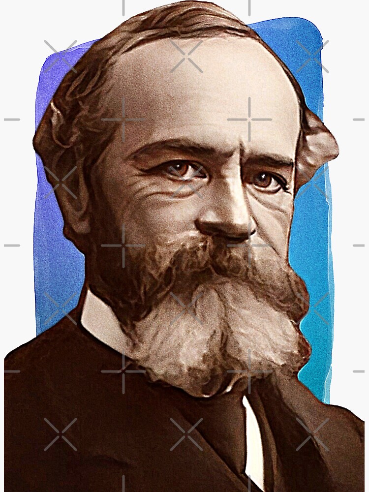 "American Philosopher William James - blue - illustration " Sticker for ...