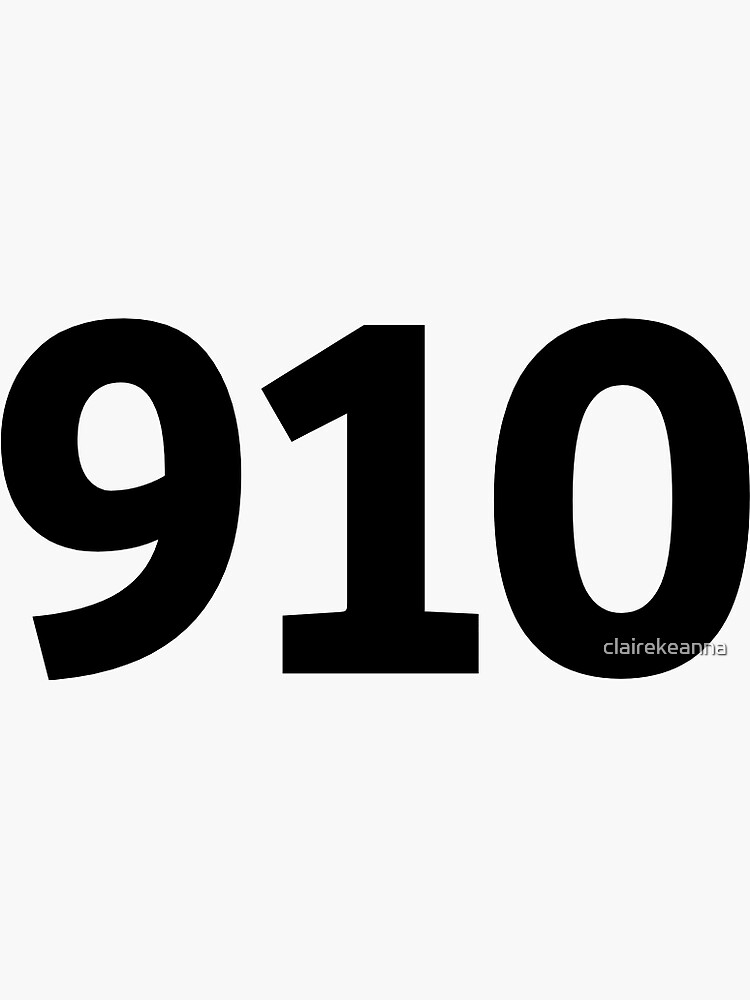 "910" Sticker for Sale by clairekeanna | Redbubble