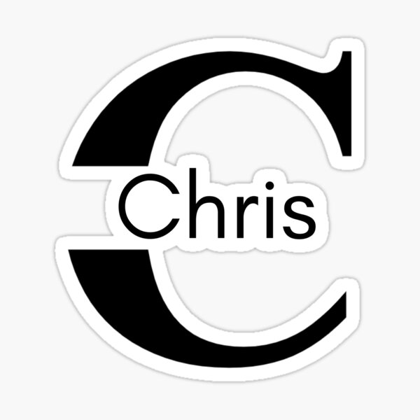 "Initial Monogram Chris Name Label" Sticker for Sale by NafilNafiz ...
