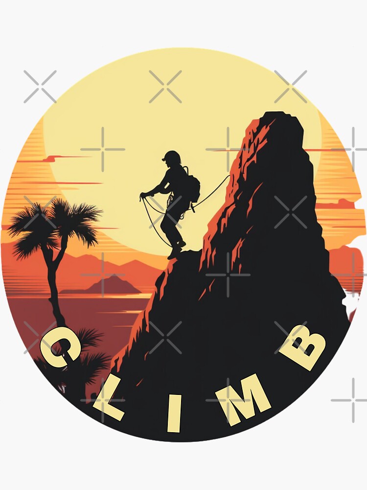 "rock climbing" Sticker for Sale by Mateusz Majcherek | Redbubble