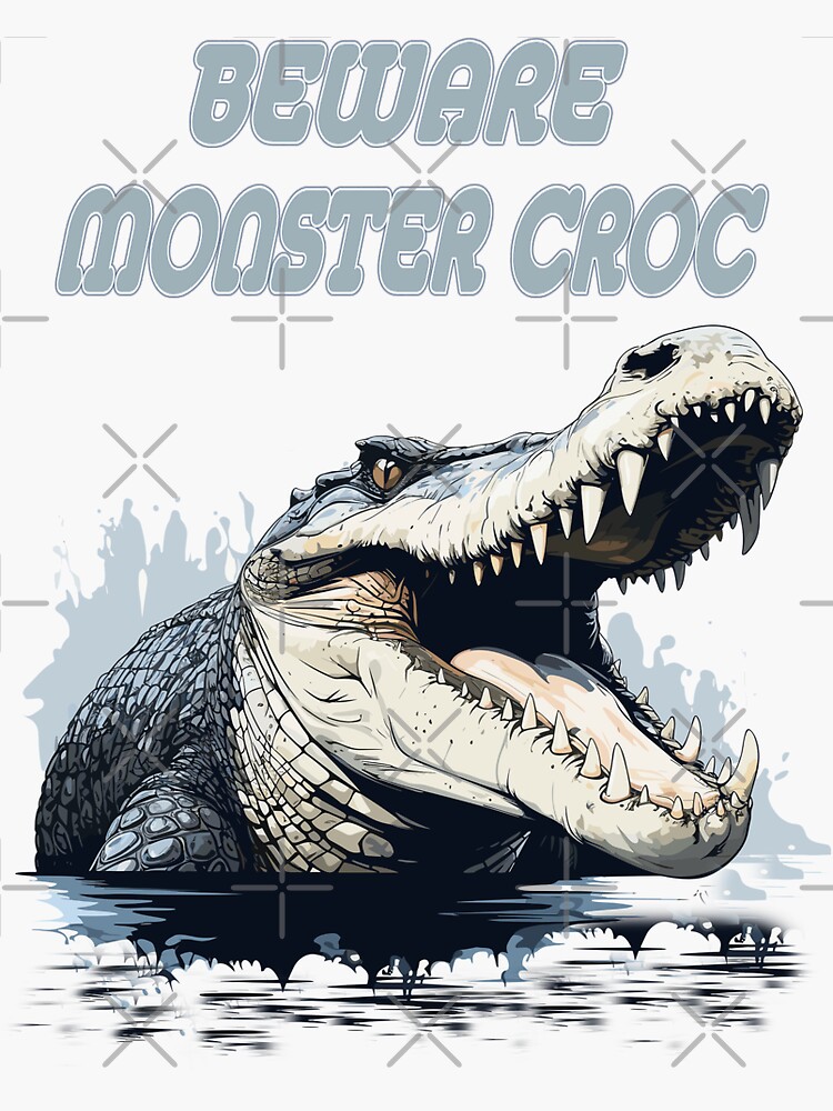 "Beware Monster Crocodile " Sticker for Sale by LoneAngel | Redbubble
